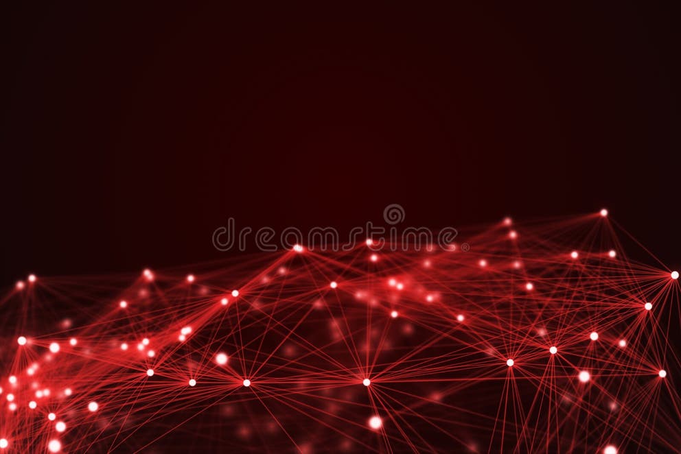 Red Futuristic Technology Connection Shape. Stock Illustration ...