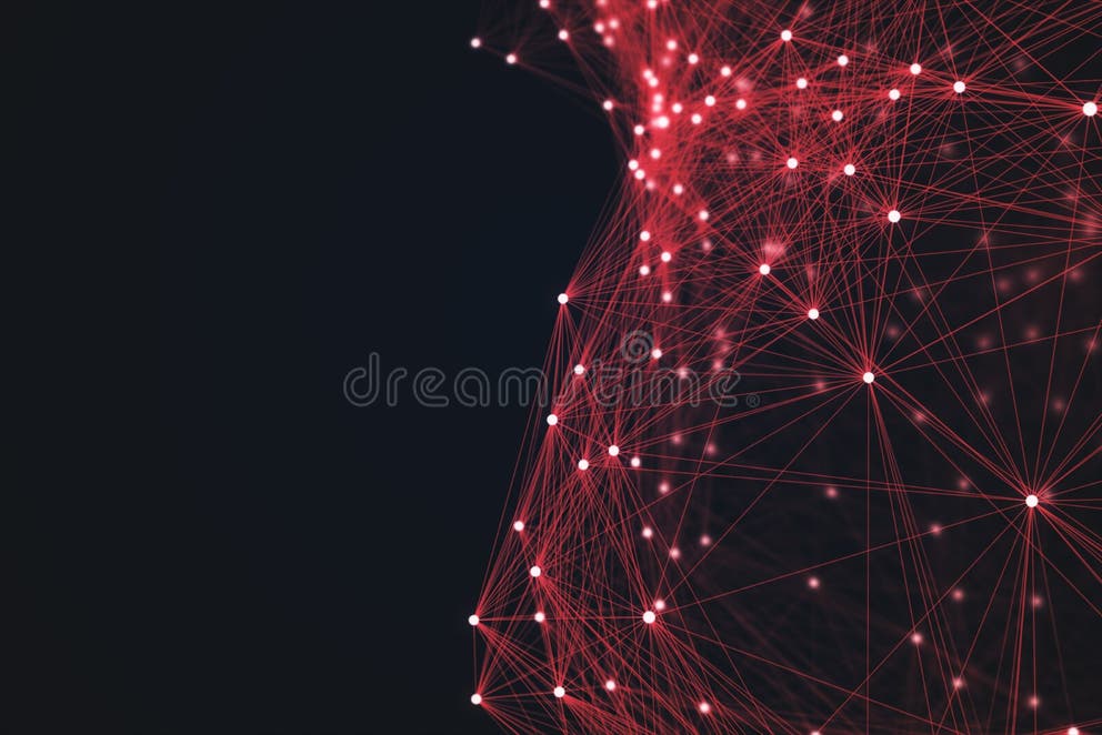 Red Futuristic Technology Connection Shape. Stock Illustration ...