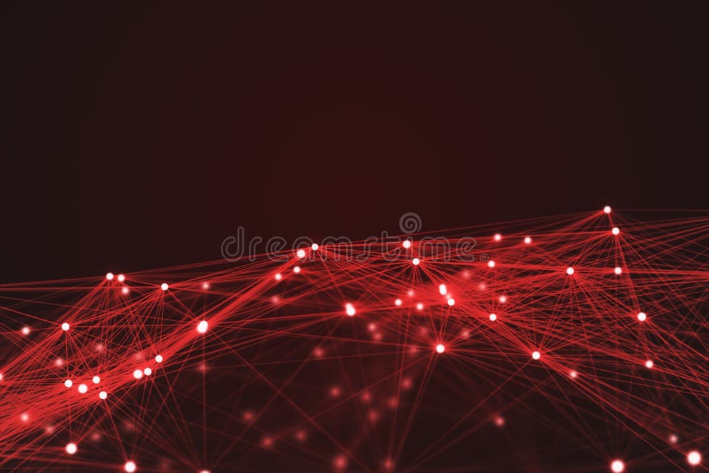 Red Futuristic Technology Connection Shape. Stock Illustration ...