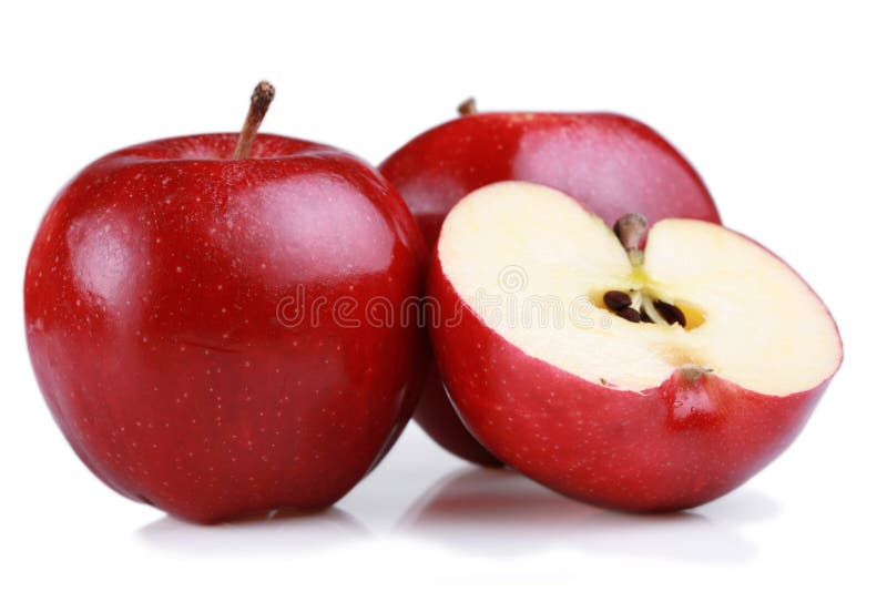 Red gala apples isolated stock image. Image of three, healthy - 8103171