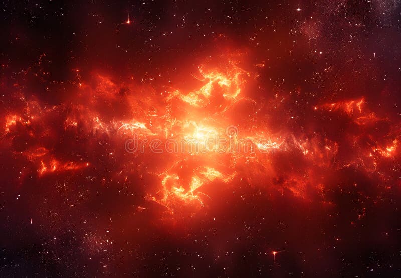 Red Galaxy Nebula with Star Dust Stock Illustration - Illustration of ...