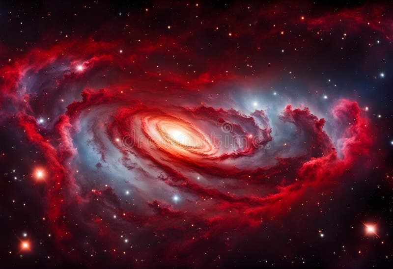 Red Galaxy in Deep Space. Elements of this Image Stock Illustration ...