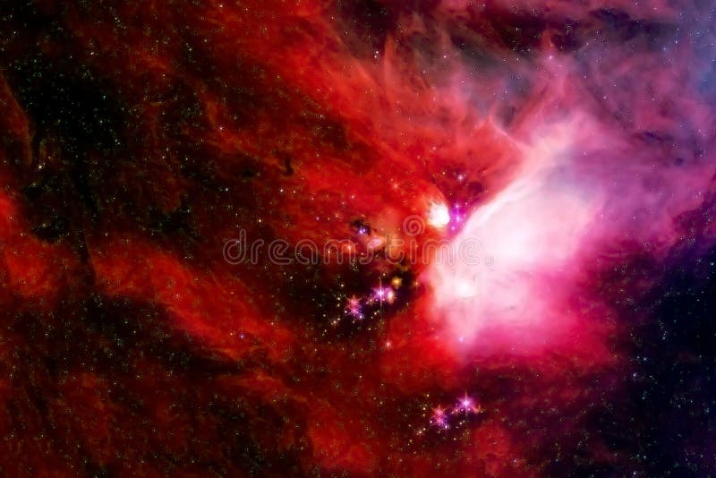 Red Galaxy in Deep Space. Elements of this Image Furnished by NASA Were ...