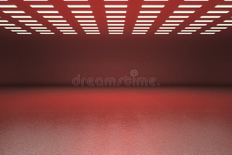 Red gallery interior stock illustration. Illustration of concrete ...