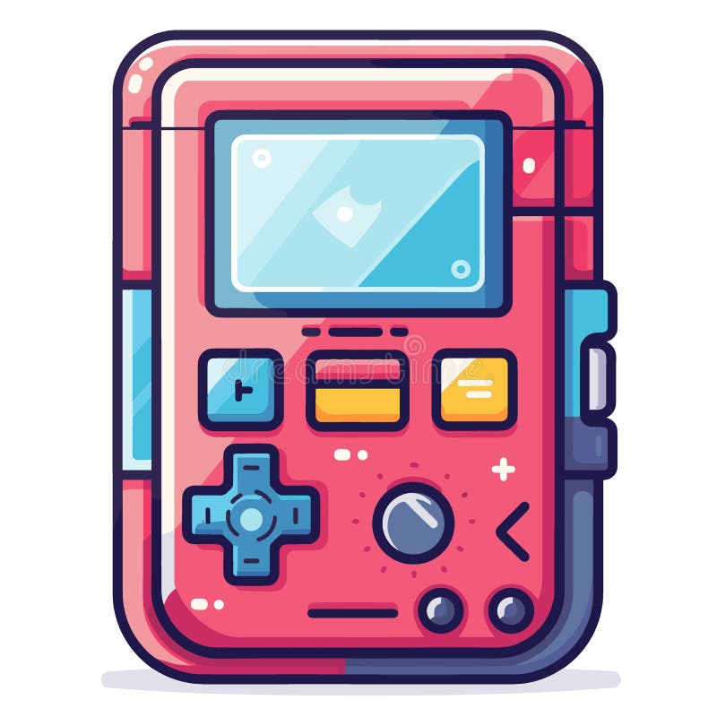 Red Game Console with a Screen and Buttons Stock Vector - Illustration ...