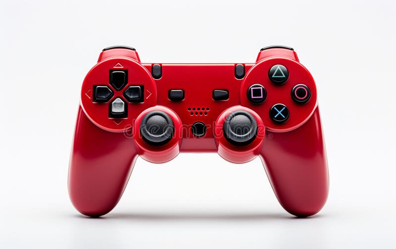 Red Game Controller on White Background Stock Illustration ...