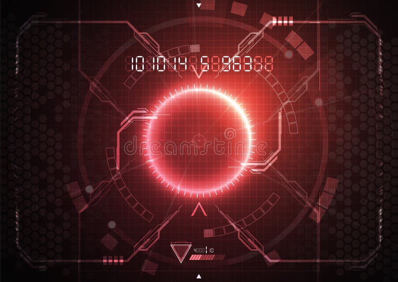 Red Gaming Futuristic Interface Digital Technology Stock Vector ...