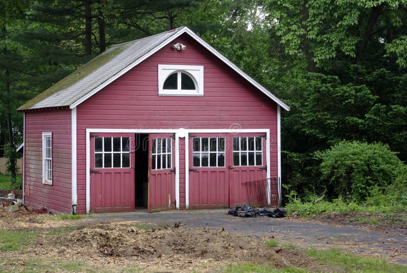 Red Garage stock photo. Image of garage, rural, doors - 9636672