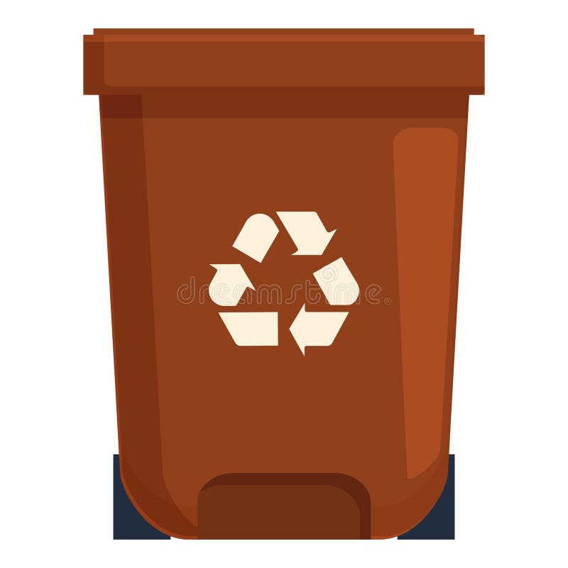 Red Garbage Bin Icon Cartoon Vector. Sorting Waste Stock Vector ...
