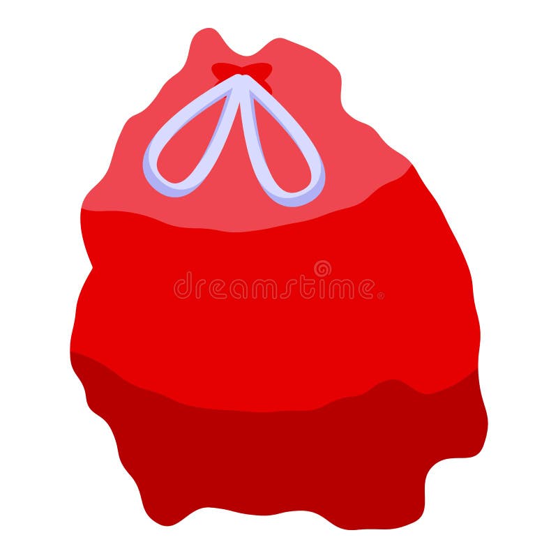 Red Garbage Pack Icon Isometric Vector. Trash Bag Stock Vector ...