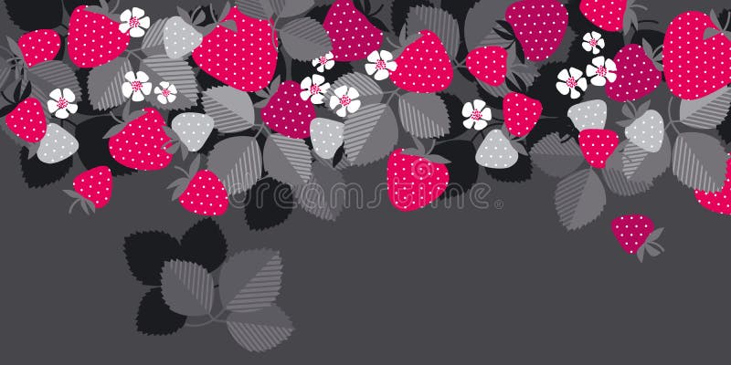 Red Garden Berries in Header Design Element. Stock Vector ...