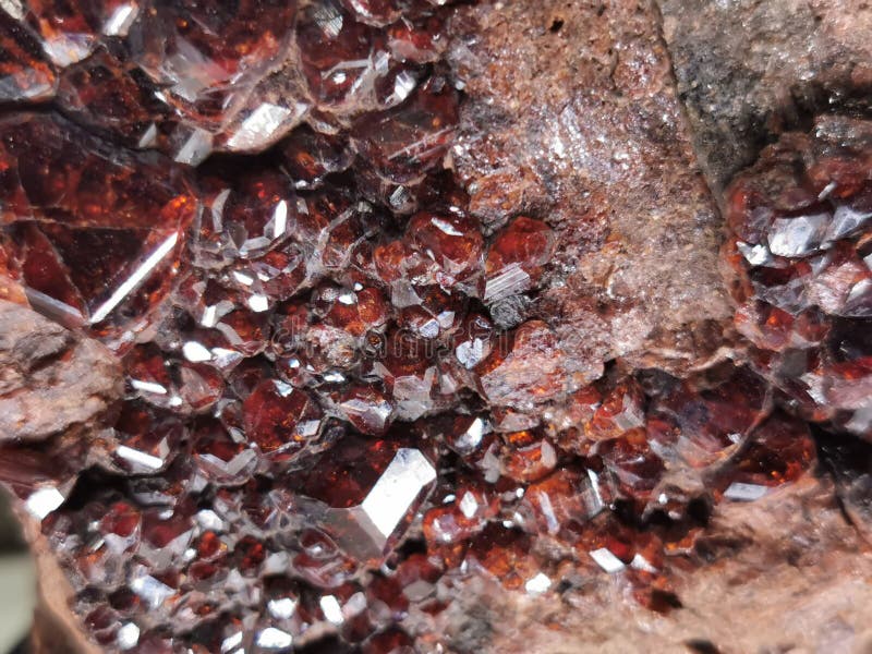 Red garnet mineral texture stock photo. Image of stone - 275712824