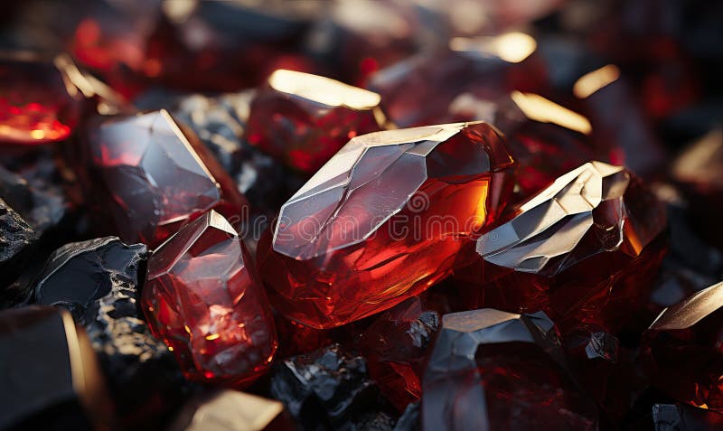 Red Garnet Stones Background, Beautiful Background of Pomegranate ...