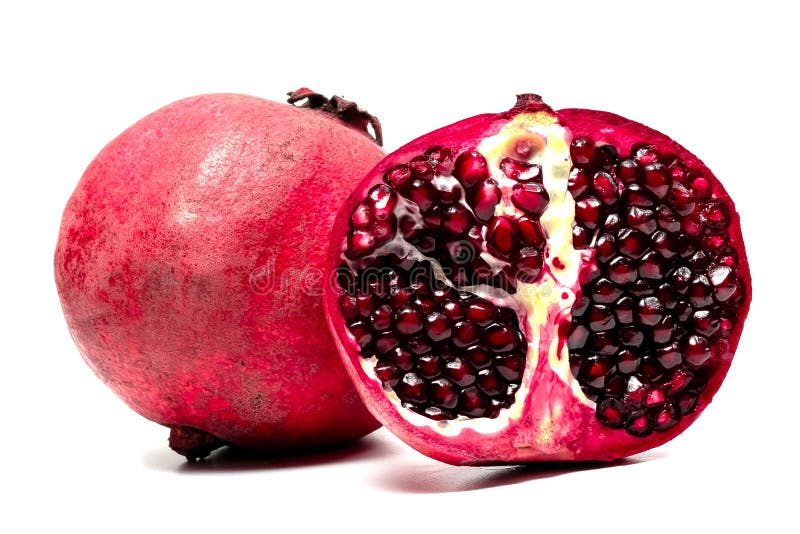 Red Garnet Whole and Half Isolated Stock Image - Image of food, isolate ...