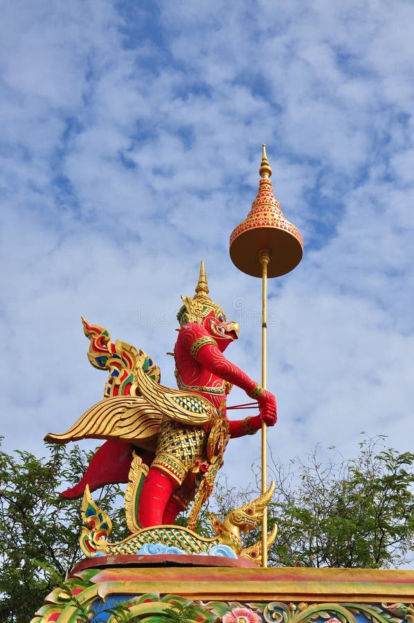 Red Garuda statue, Bangkok stock photo. Image of buddha - 24422870