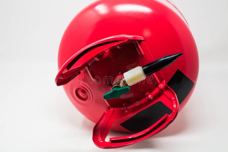 Red Gas Canister stock image. Image of industry, equipment - 117377815
