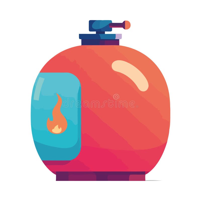Red Gas Cylinder Isolated stock vector. Illustration of pressure ...