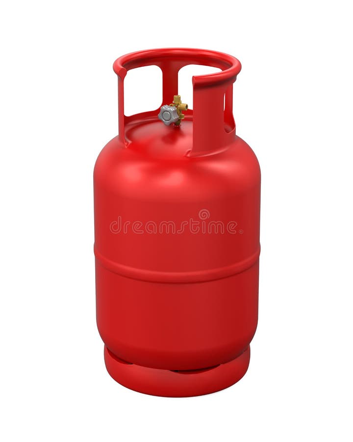 Red Gas Cylinder Isolated stock illustration. Illustration of liquefied ...