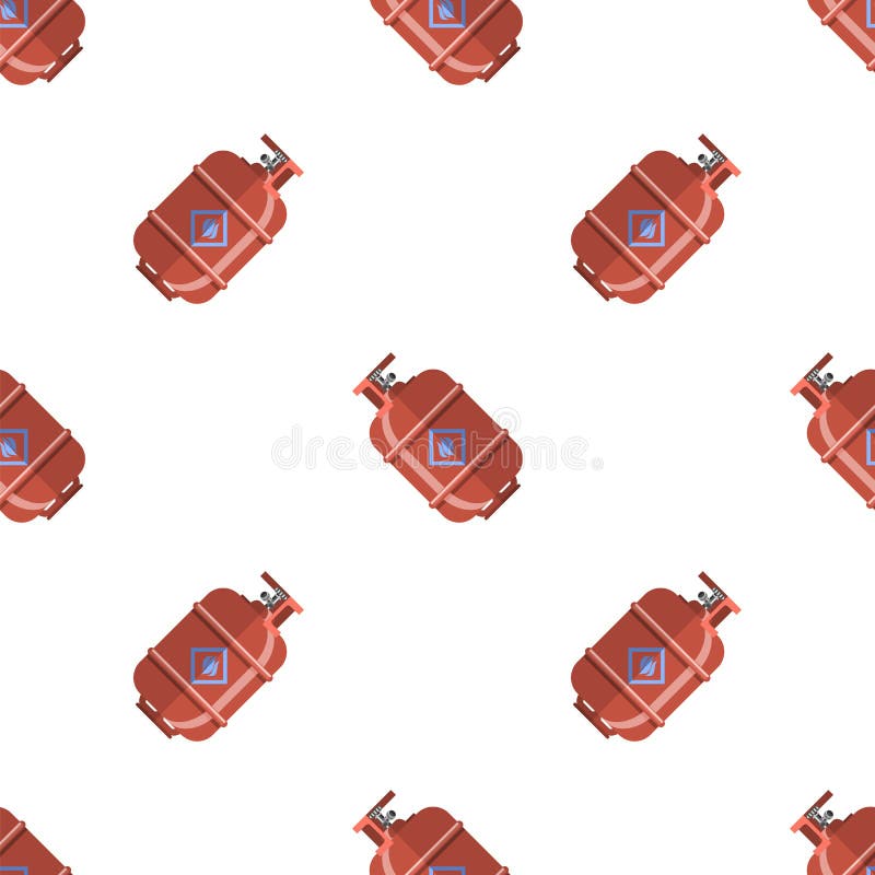 Red Gas Tank Seamless Pattern Isolated on White Background. Metallic ...