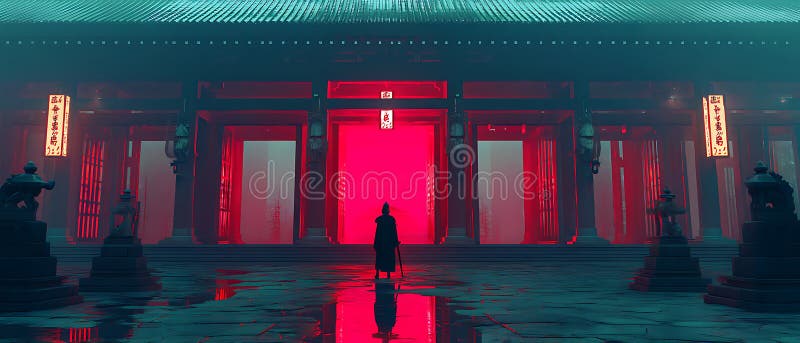 Red Gate Digital Art stock photo. Image of futuristic - 380293066