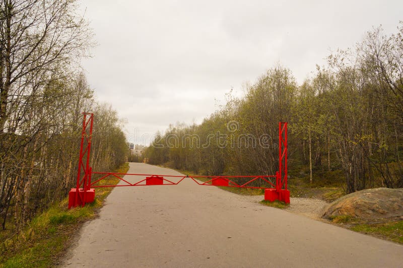 Red gate stock image. Image of gate, countryside, park - 94435737