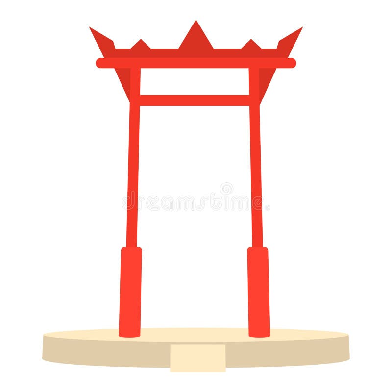 Red Gate Icon, Cartoon Style Stock Vector - Illustration of icon ...