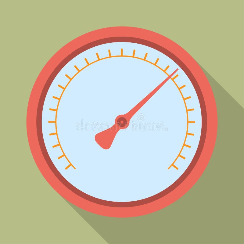Red Gauge Icon. Vector Illustration Stock Vector - Illustration of ...
