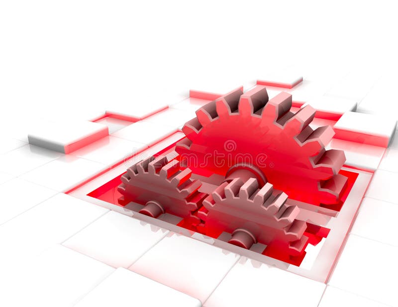 Red gear stock illustration. Illustration of equipment - 18261091