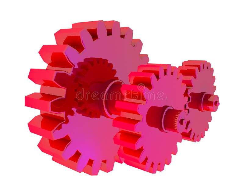 Red gear stock illustration. Illustration of power, working - 18268962