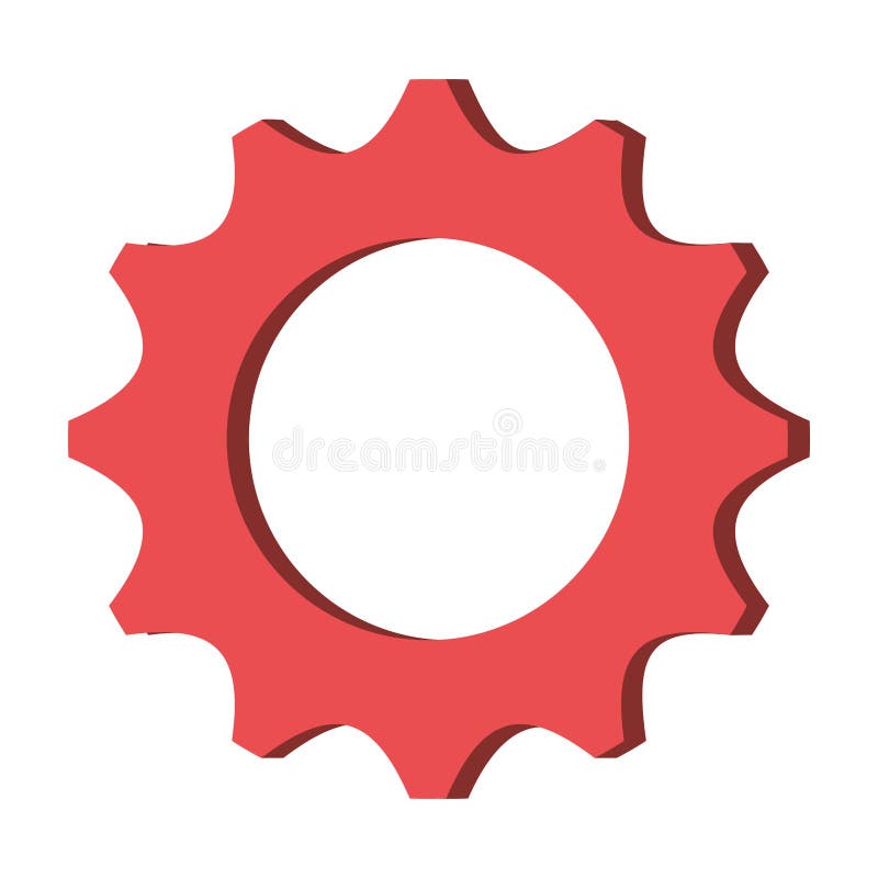 Red gear icon stock illustration. Illustration of engineering - 73306897