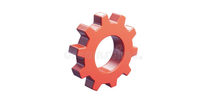 Red Gear Icon. Symbol of Engineering, Technology, and Mechanical ...