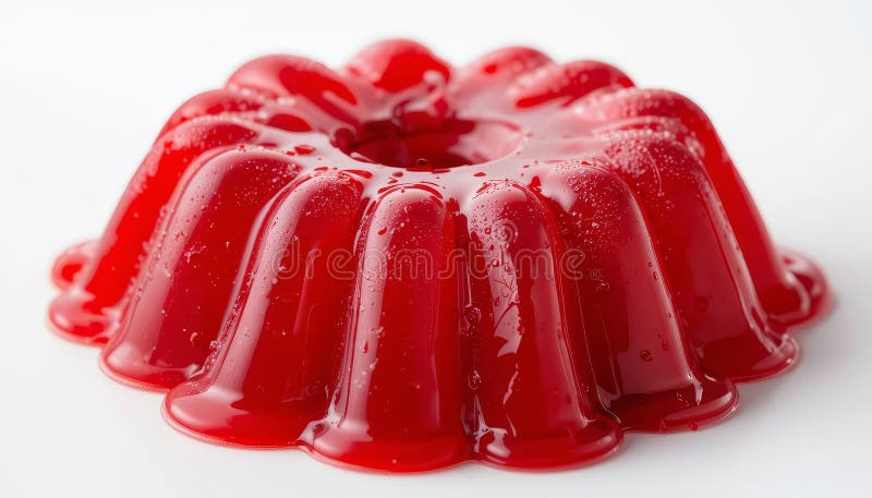 Red Gelatin Dessert on a White Background Stock Illustration ...