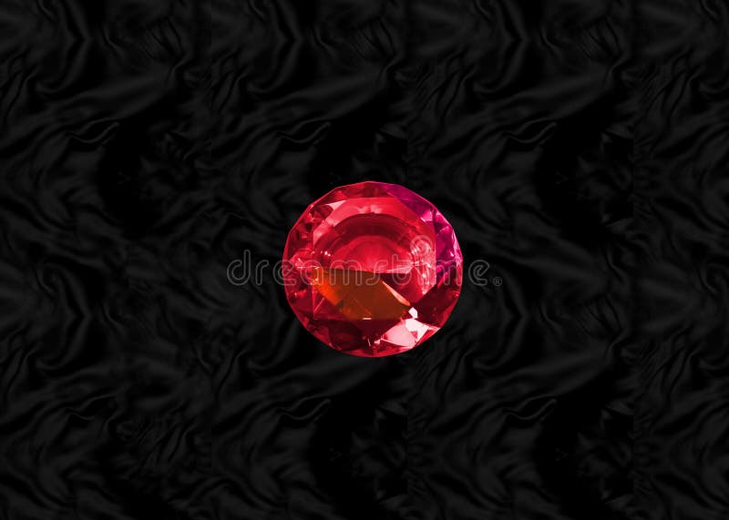 Red gem on black velvet stock illustration. Illustration of black ...