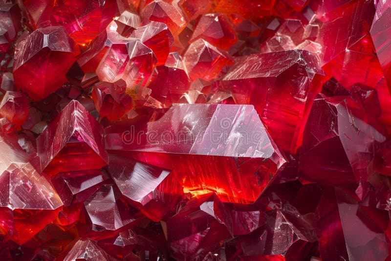 Red Gem Crystals Background, Top View Stock Illustration - Illustration ...