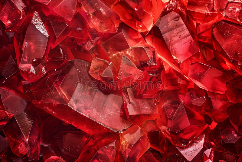 Red Gem Crystals Background, Top View Stock Illustration - Illustration ...