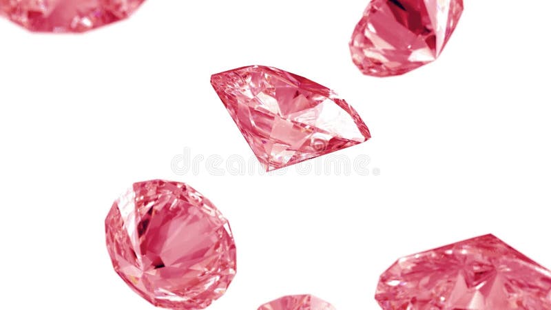 Red Gemstone Diamonds Falling in Slow Motion, Looped Switch Stock ...