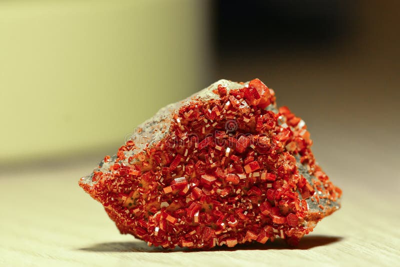 Red Gemstone stock image. Image of grey, mineral, vanadinite - 138306867