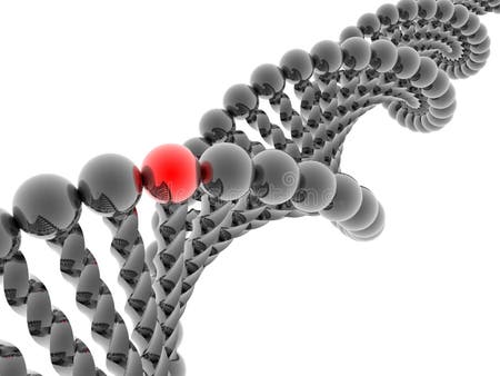 Red gene in DNA stock illustration. Illustration of abstract - 2108878