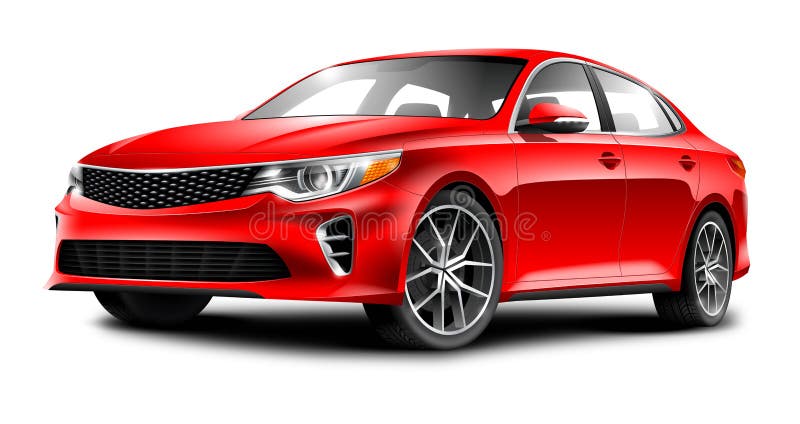 Generic Red Sedan Car on White 3D Illustration Stock Illustration ... Generic Red Sedan Car on White 3D Illustration Stock Illustration ...