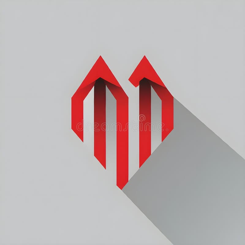 Red Geometric Arrow Logo Design on White Background Stock Illustration ...