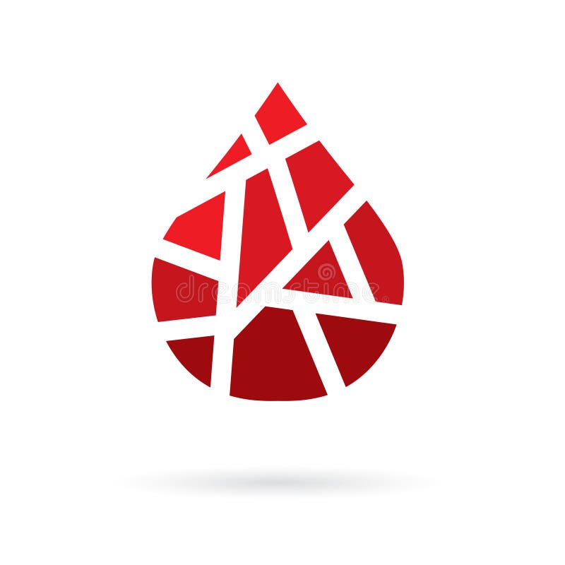 Red Geometric Blood Drop Icon Stock Vector - Illustration of anemia ...