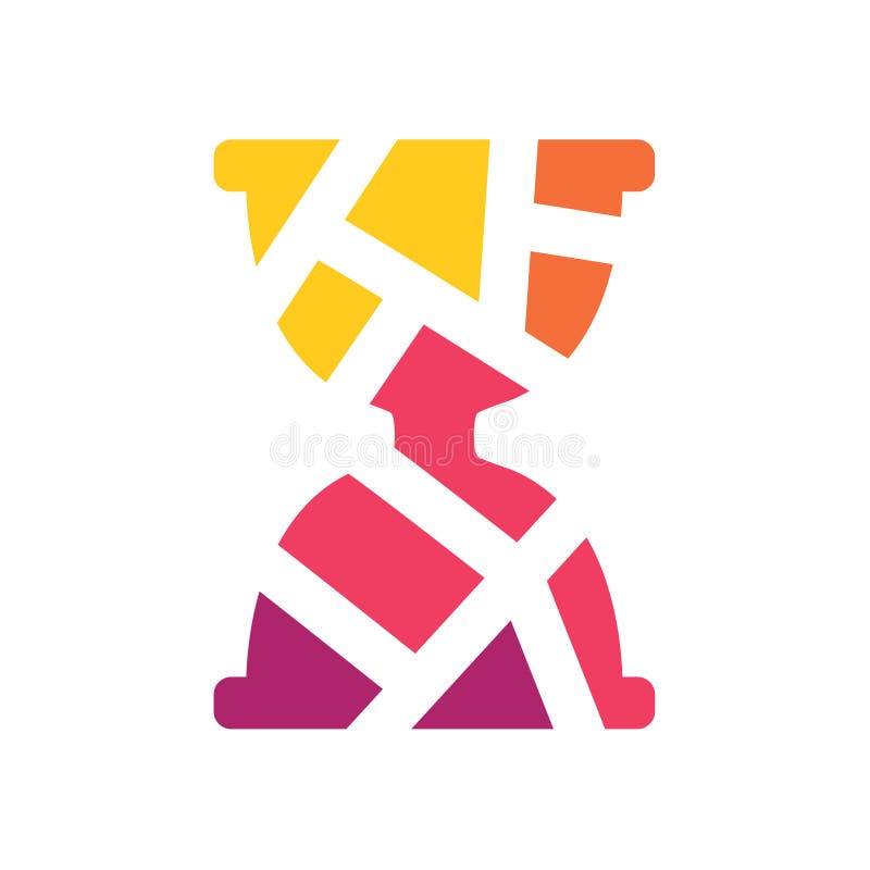 Red Geometric Hourglass Icon Stock Vector - Illustration of outline ...