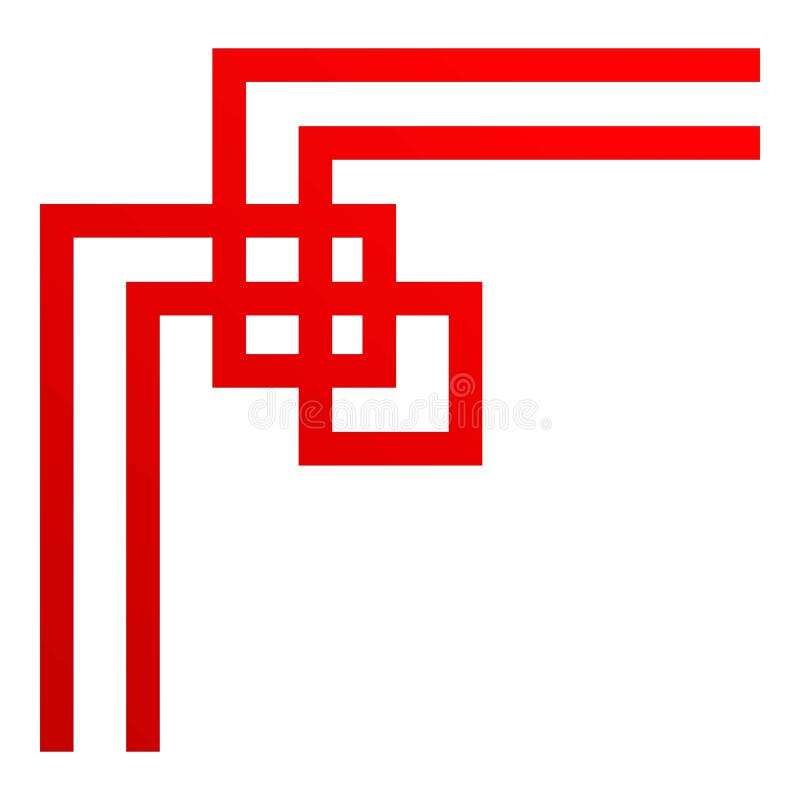 Red Geometric Shape Forming Abstract Corner Design Element Stock Vector ...