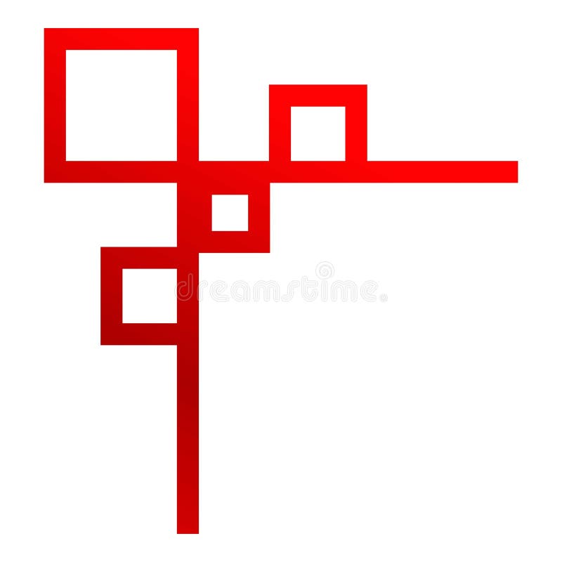 Red Geometric Shape Forming a Graphic Design Element Stock Illustration ...