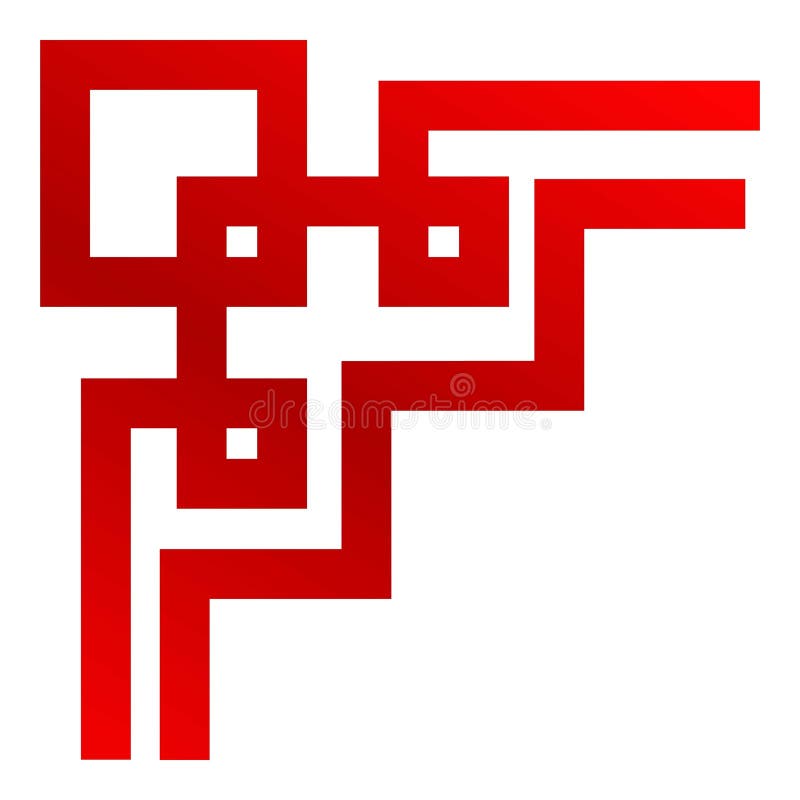 Red Geometric Shape Forming Right Angle Corner Design Element Stock ...