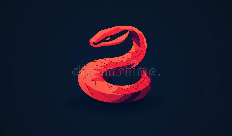 Red geometric snake art stock image. Image of serpent - 348533557