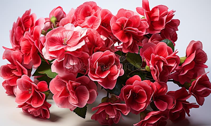 Red Geranium Flowers on Table Stock Photo - Image of nature ...
