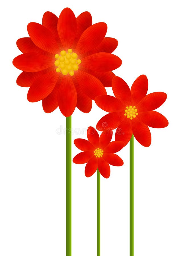Three cartoon flowers stock vector. Illustration of happy - 19377131