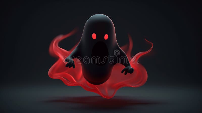 Red Ghost on a Dark Background Stock Illustration - Illustration of ...