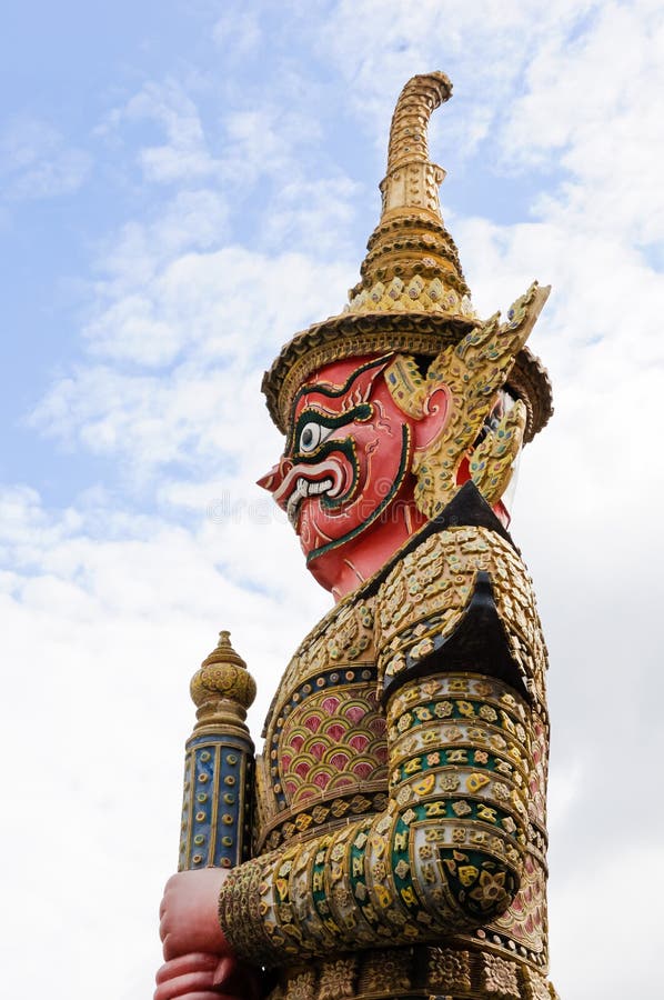 Red giant Statue stock photo. Image of holy, detail, believe - 16442076